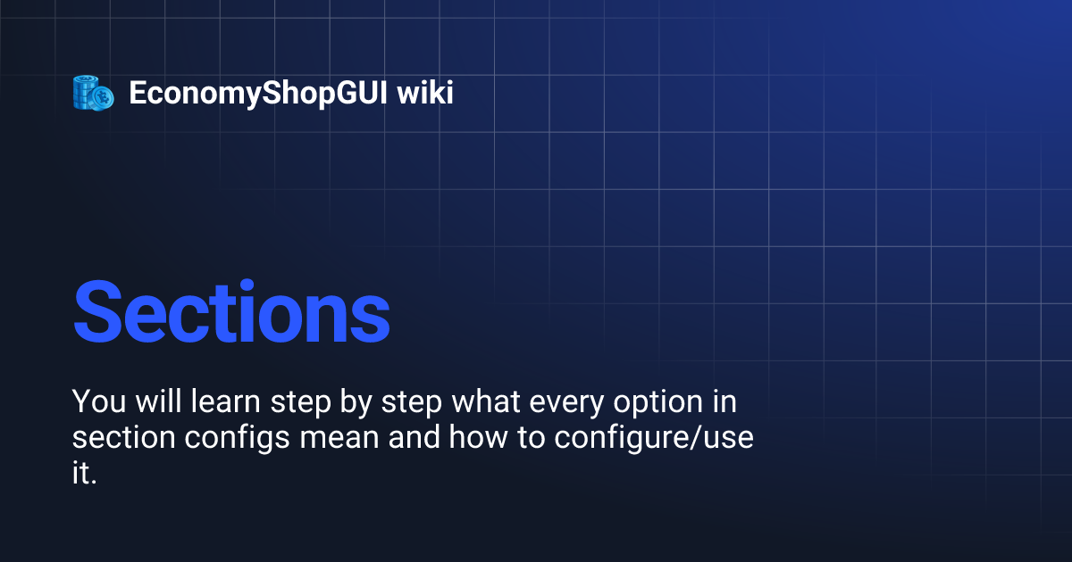 Sections | EconomyShopGUI wiki